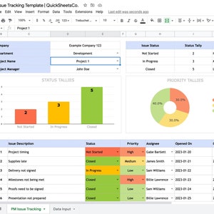 Issue Tracker Template | Google Sheets | Track Project Management ...