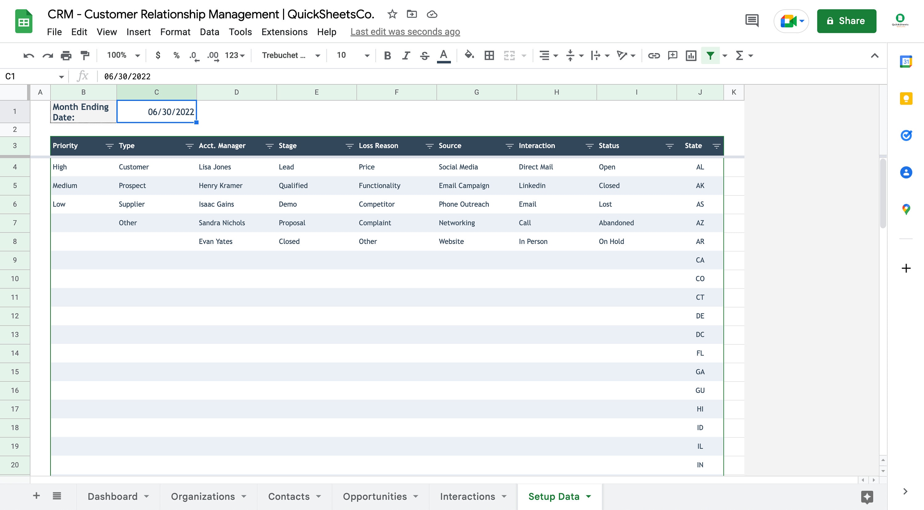 CRM Template | Google Sheets Client Tracker | Customer Relationship Management Database | Lead ...