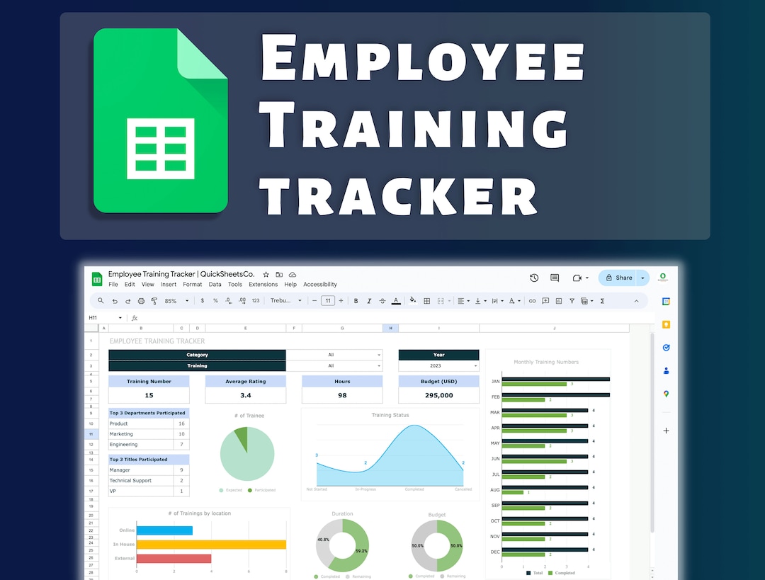 Employee Training Template | Training Tracker | Employee Training ...