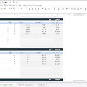Product Pricing Template | Google Sheets | Pricing Sheet | Pricing ...