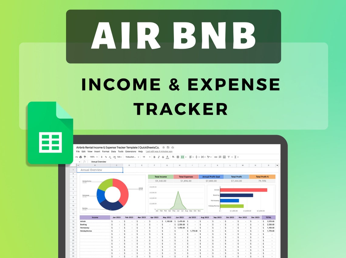 Airbnb Rental Income & Expense Tracker Airbnb Profit Tracking ...