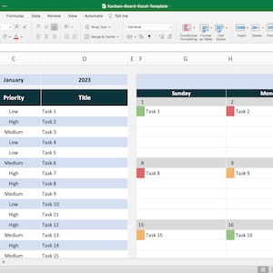 Kanban Board Excel Template | Task Tracker | Project Management | Gantt ...