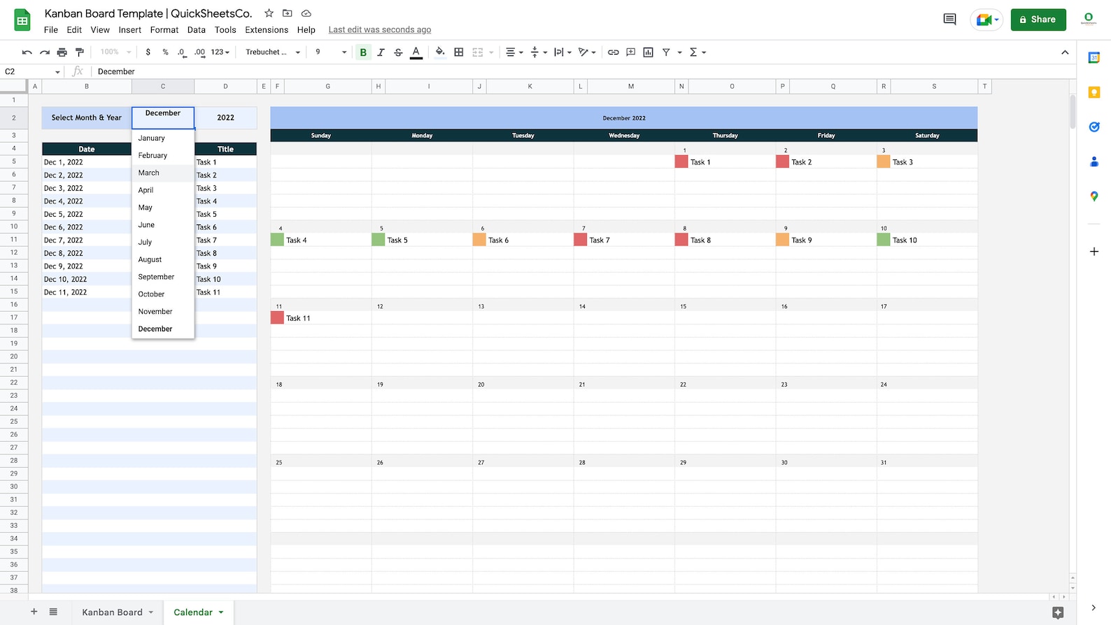 Kanban Board | Google Sheets Template | Kanban Agile Board | Project ...