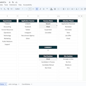 Recruitment Tracker Google Sheets | Applicant Tracking Spreadsheet ...