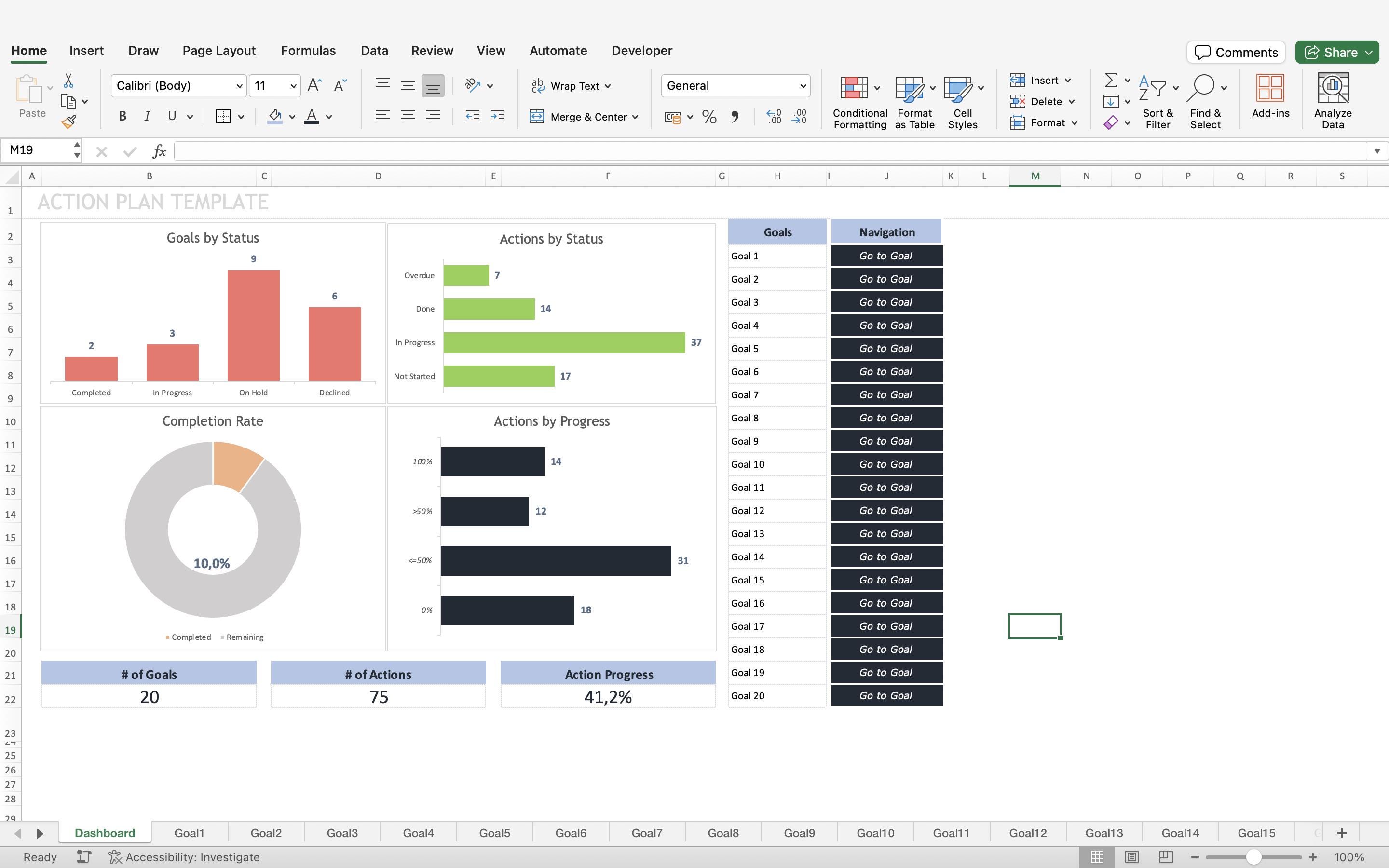 Action Plan | Excel Template | Action Plan Template | Action Plan ...