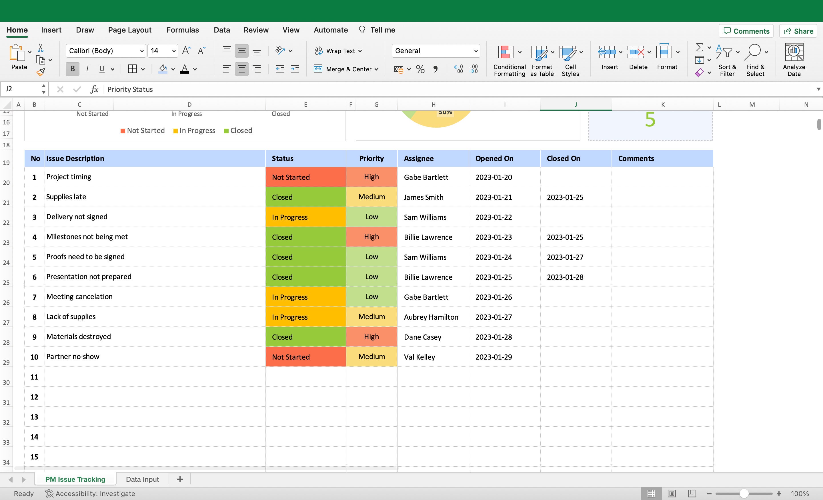 Issue Tracker Excel Template | Track Project Management | Task Tracker ...