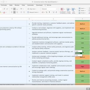 Corrective Action Plan Excel Template | CAP Tool for Project Management ...