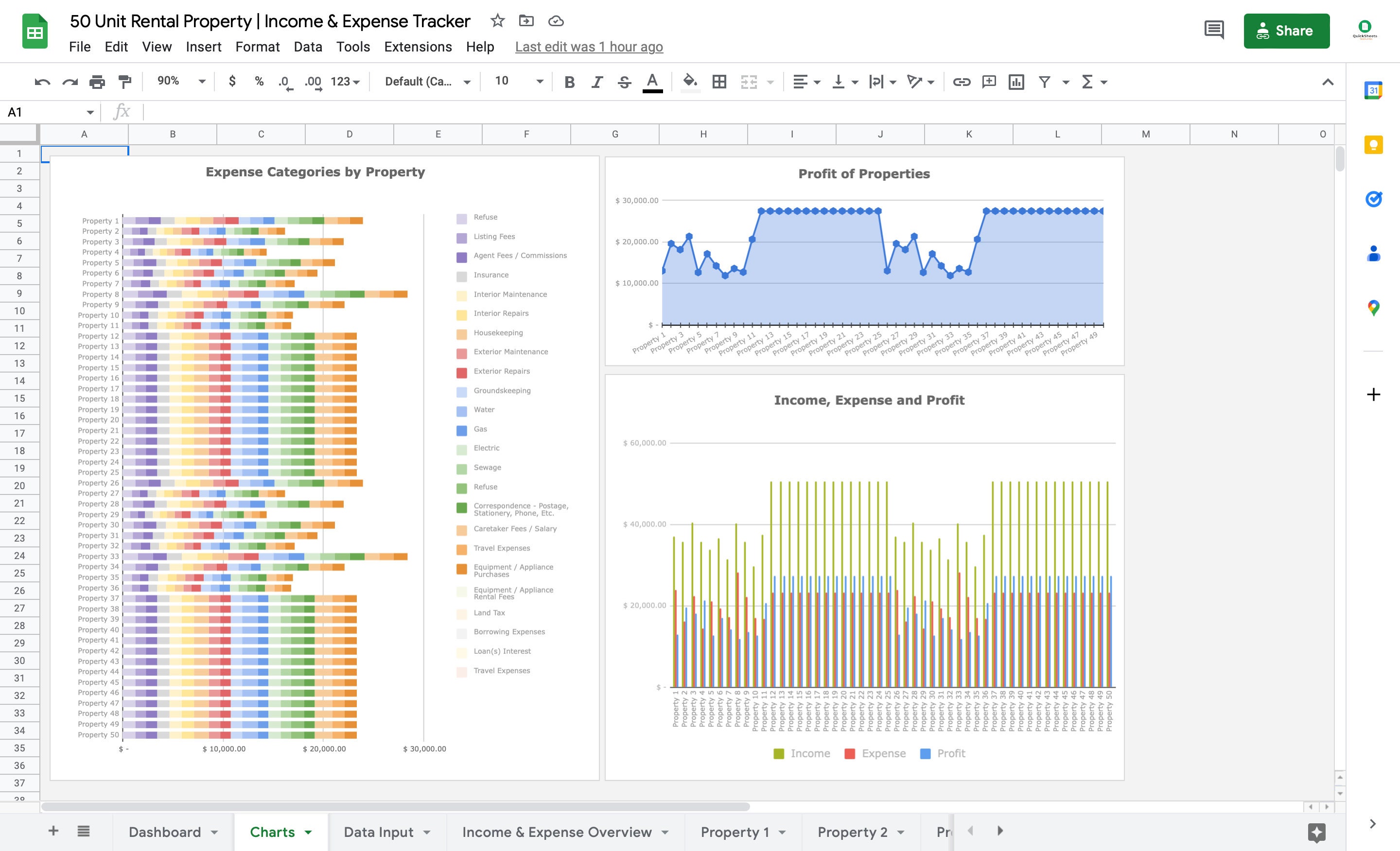 50 Unit Rental Property Template | Landlords Google Sheets Template ...