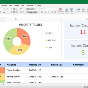 Issue Tracker Excel Template | Track Project Management | Task Tracker ...
