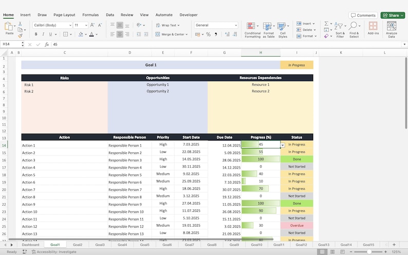 Action Plan | Excel Template | Action Plan Template | Action Plan ...