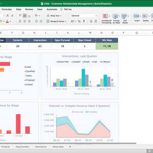 CRM Excel Template | Client Tracker Spreadsheet | Customer Relationship ...