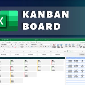 Kanban Board Excel Template | Task Tracker | Project Management | Gantt ...