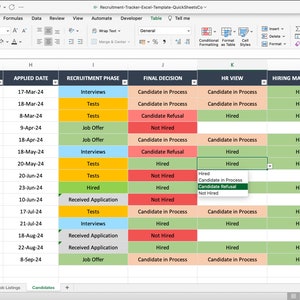 Recruitment Tracker Excel Template | Applicant Tracking Spreadsheet ...
