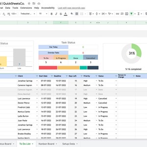 Client Tracker Spreadsheet | Google Sheets | Small Business Template ...