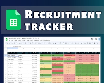Recruitment Tracker Excel Template | Applicant Tracking Spreadsheet ...