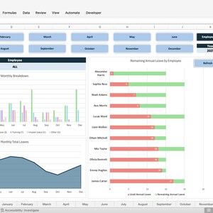 PTO Tracker | Employee Leave Tracker | Excel Template | Leave ...