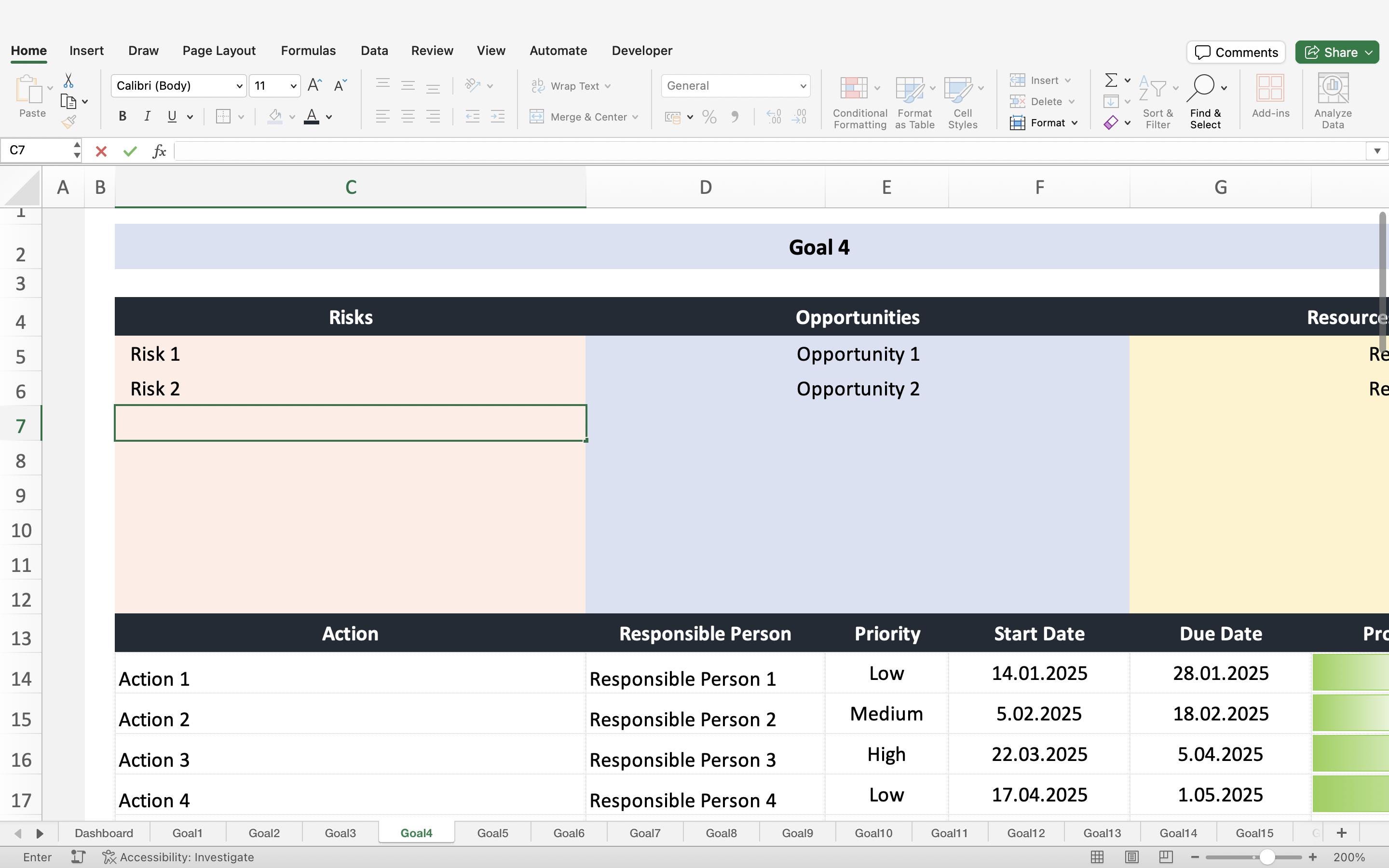 Action Plan | Excel Template | Action Plan Template | Action Plan ...