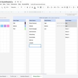 Client Tracker Spreadsheet | Google Sheets | Small Business Template ...