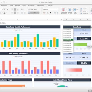 Sales Goal Tracker | Excel Template | Salesman Target Tracker | Sales ...