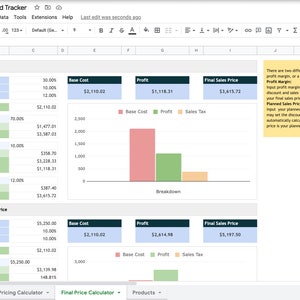 Product Pricing Template | Google Sheets | Pricing Sheet | Pricing ...