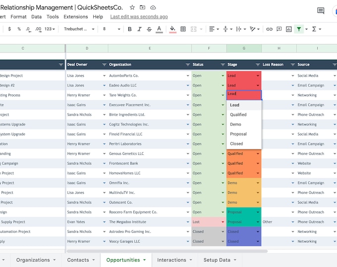 CRM Excel Template | Client Tracker Spreadsheet | Customer Relationship Management Database ...