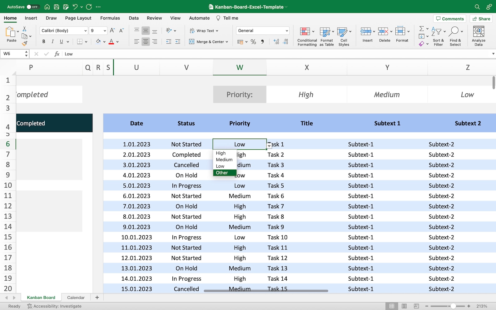 Kanban Board Excel Template | Task Tracker | Project Management | Gantt ...