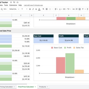 Product Pricing Template | Google Sheets | Pricing Sheet | Pricing ...