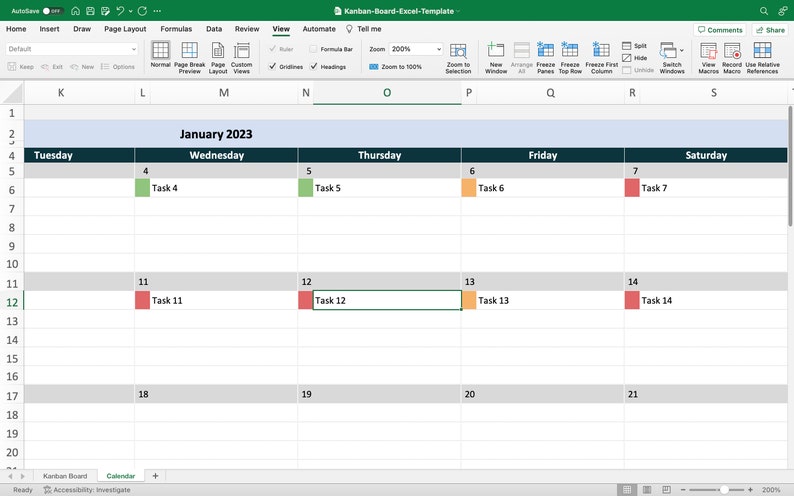 Kanban Board Excel Template Task Tracker Project - Etsy