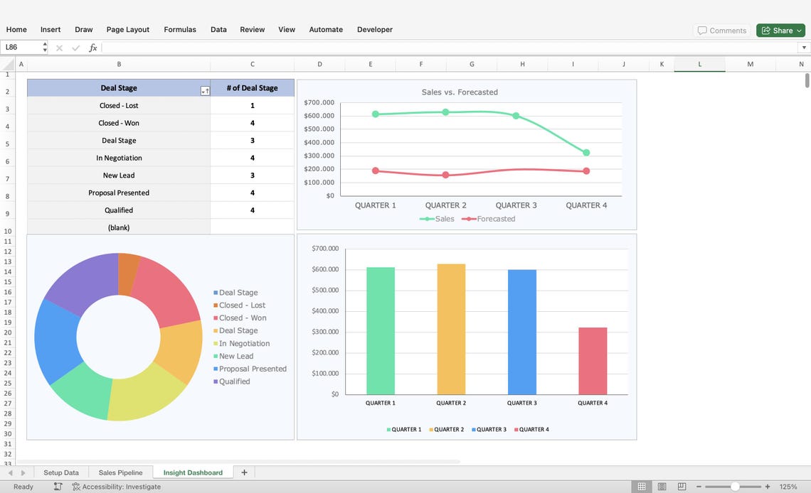Sales Pipeline Excel Template | Business Spreadsheet | Pipeline CRM ...