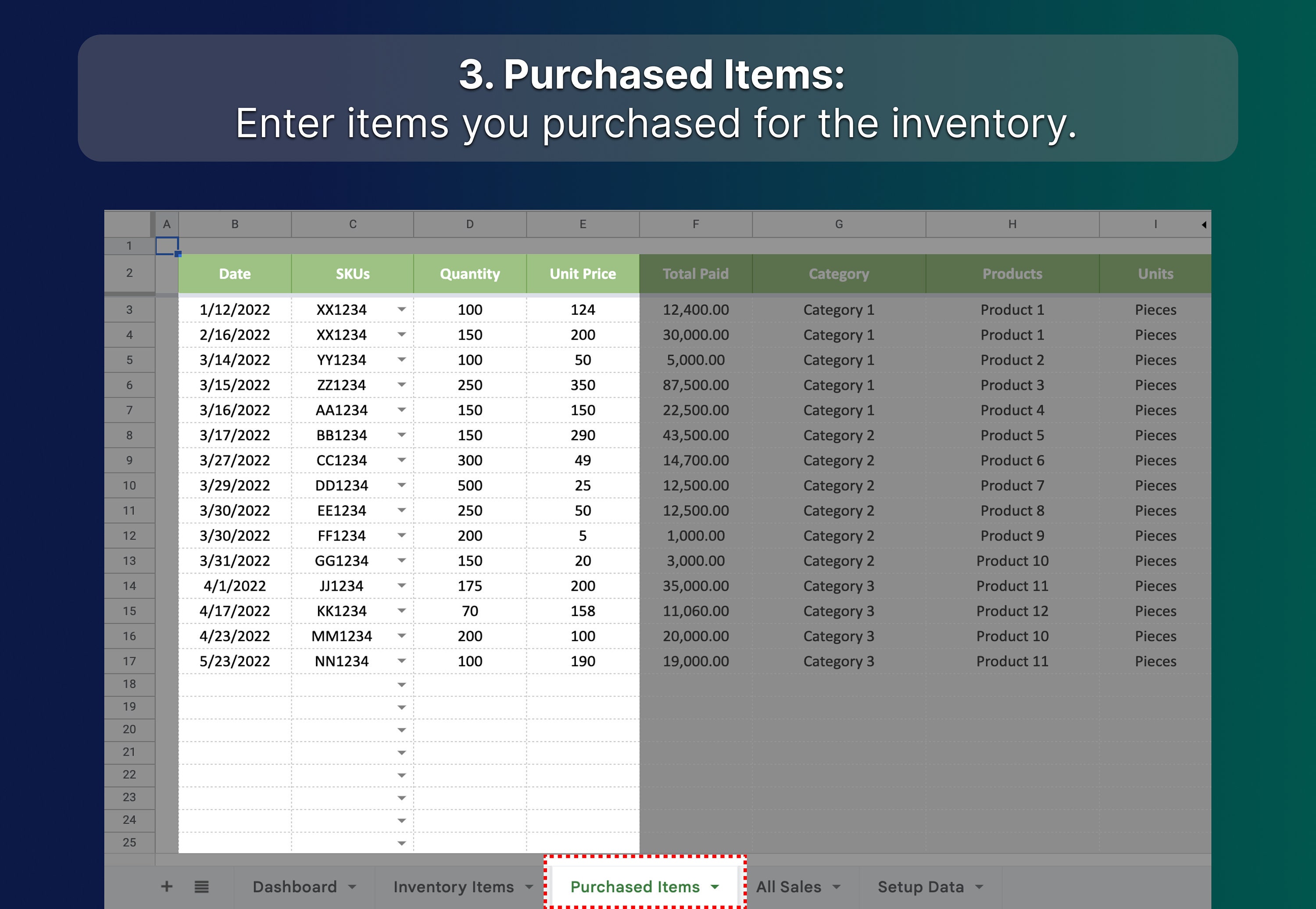 Inventory Tracker Spreadsheet | Google Sheets | Stock Tracking ...