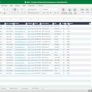 CRM Excel Template | Client Tracker Spreadsheet | Customer Relationship ...