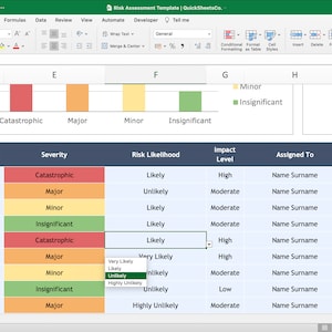 Risk Assessment Excel Template | Business Spreadsheet | Risk Management ...