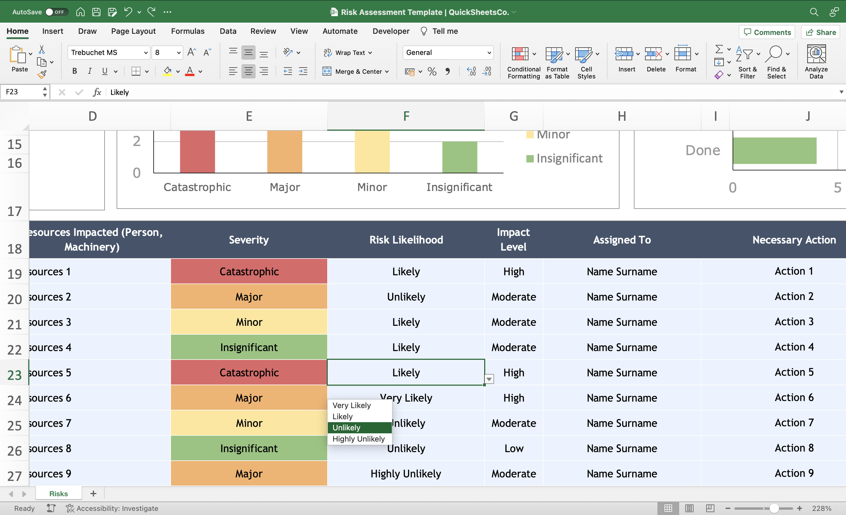 Risk Assessment Excel Template | Business Spreadsheet | Risk Management ...