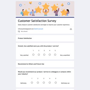 Customer Satisfaction Feedback Survey Template | Google Forms | Gather ...