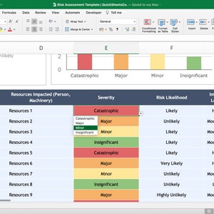 Risk Assessment Excel Template | Business Spreadsheet | Risk Management ...