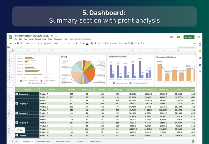 Inventory Tracker Spreadsheet | Google Sheets | Stock Tracking ...