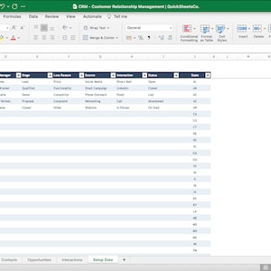 CRM Excel Template | Client Tracker Spreadsheet | Customer Relationship Management Database ...