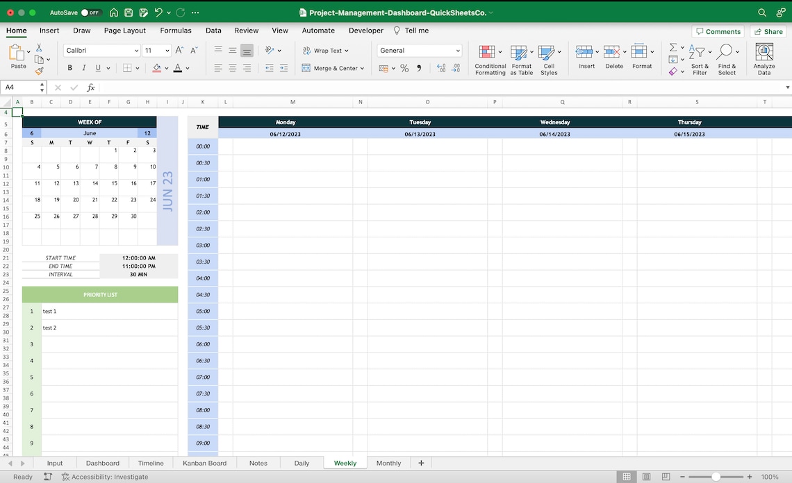 Project Management Dashboard Excel Template | Automatic Dashboard ...