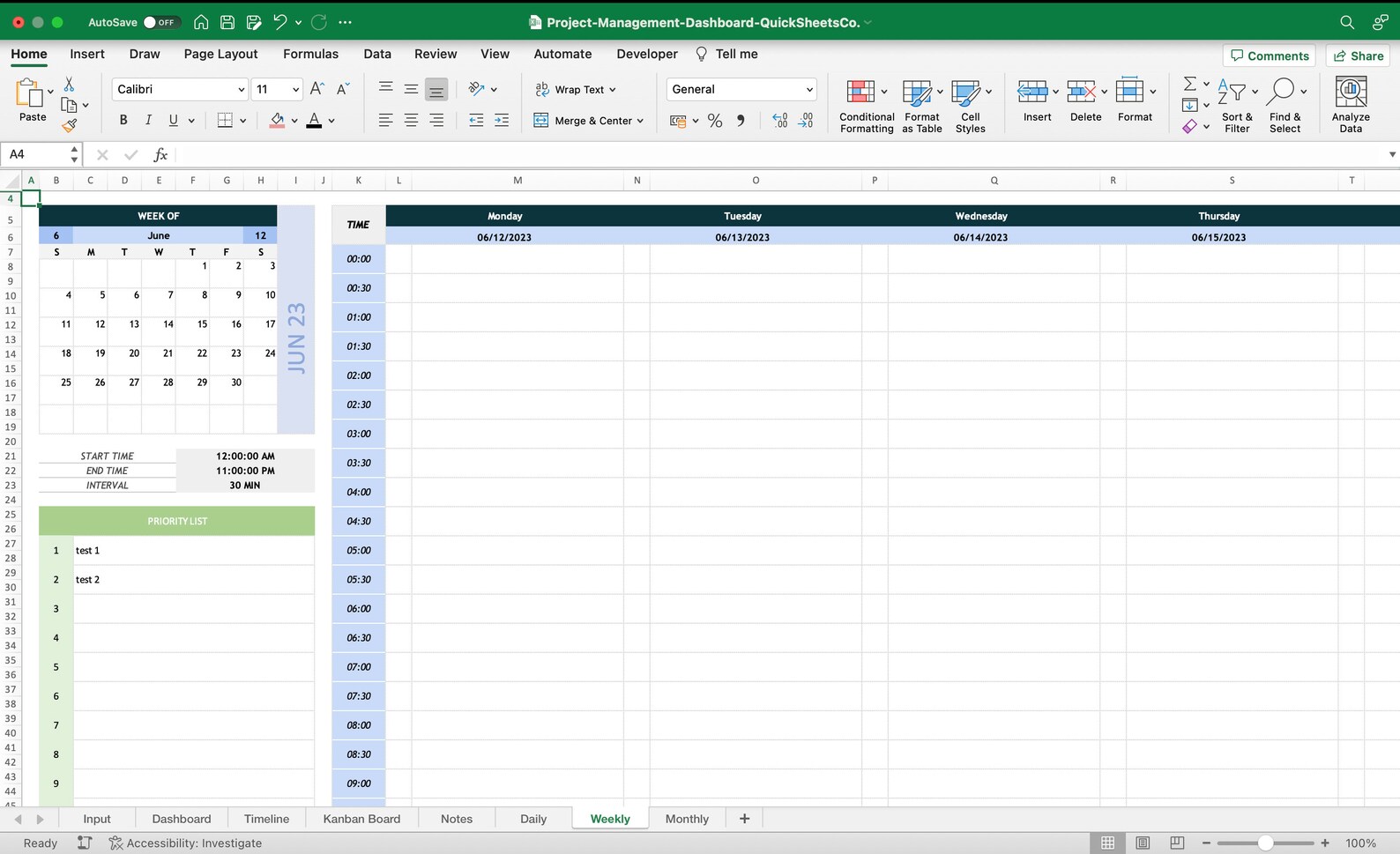 Project Management Dashboard Excel Template | Automatic Dashboard ...