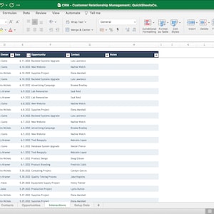 CRM Excel Template Client Tracker Spreadsheet Customer Relationship ...