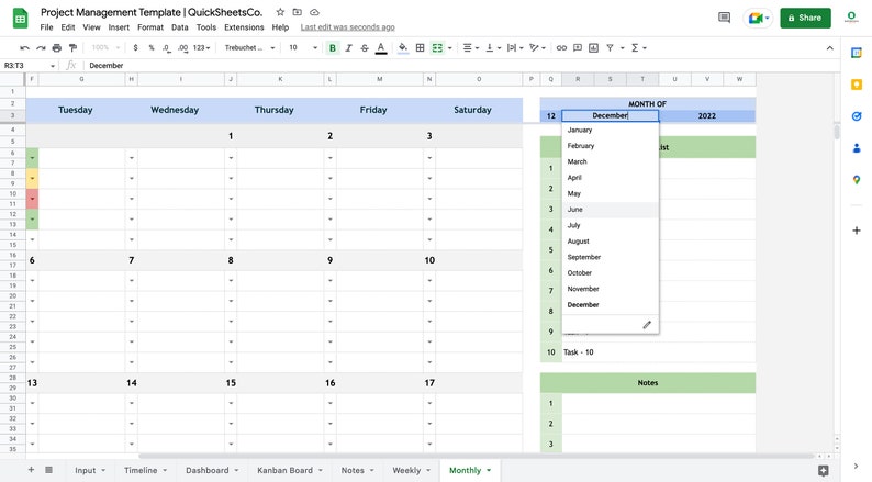 Project Management Dashboard Google Sheets Template - Etsy