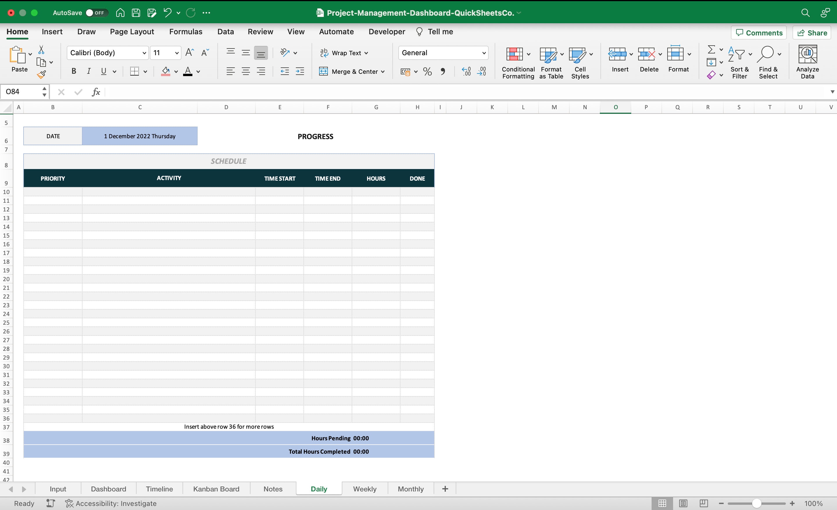 Project Management Dashboard Excel Template | Automatic Dashboard ...