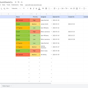 Issue Tracker Template | Google Sheets | Track Project Management ...