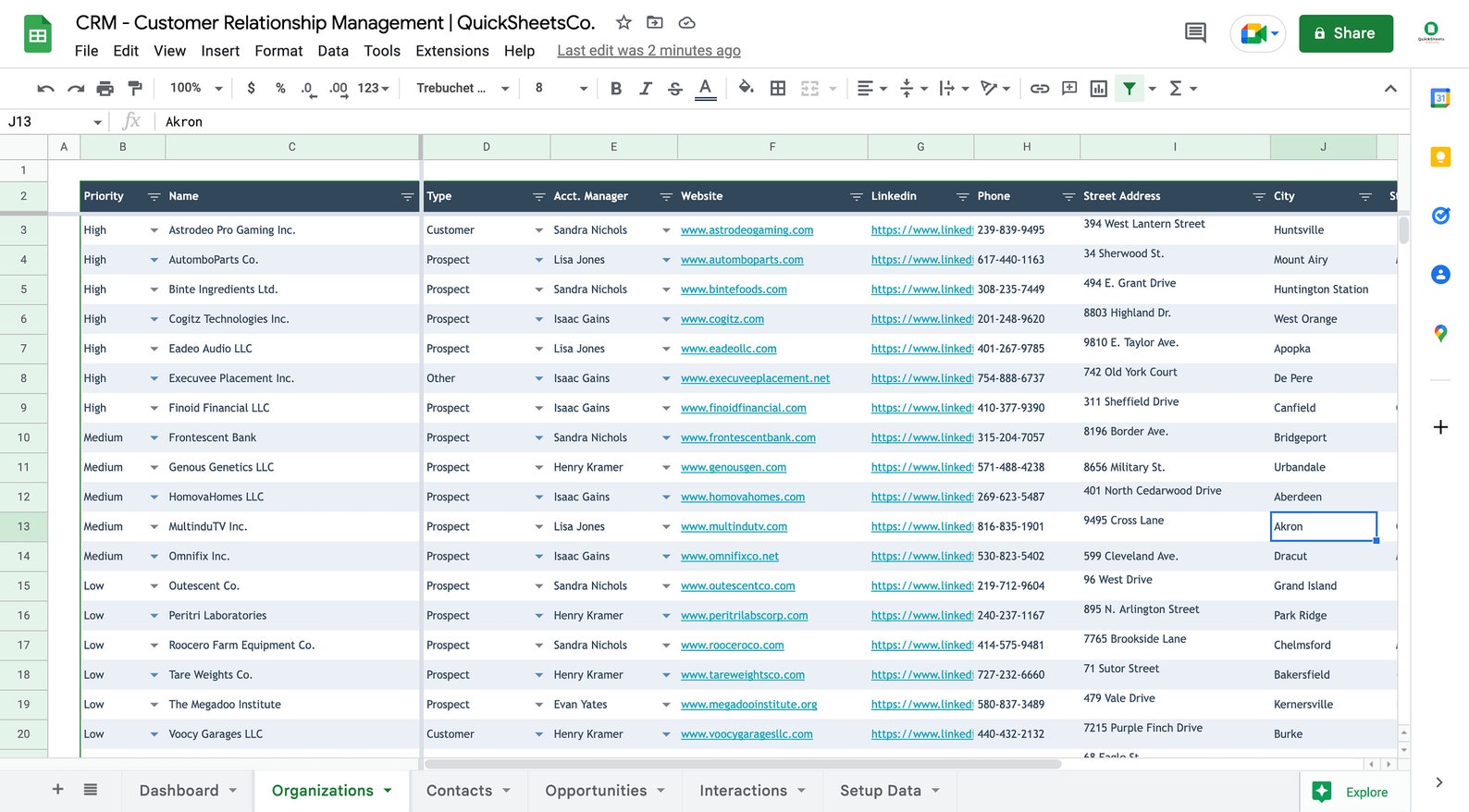 CRM Template | Google Sheets Client Tracker | Customer Relationship ...