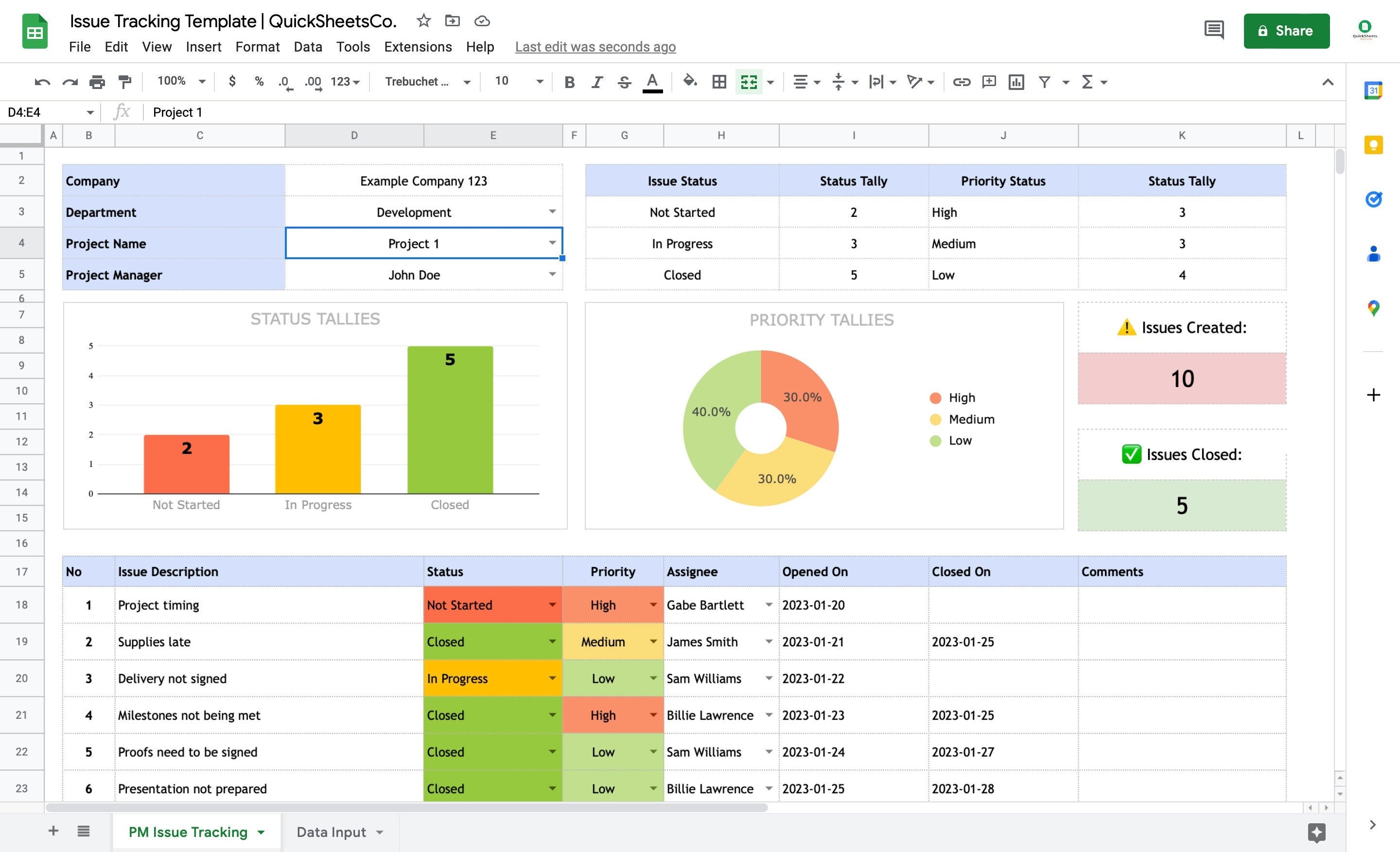 Issue Tracker Template | Google Sheets | Track Project Management ... Issue Tracker Template | Google Sheets | Track Project Management ...