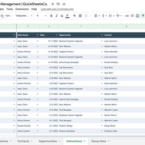 CRM Template | Google Sheets Client Tracker | Customer Relationship ...