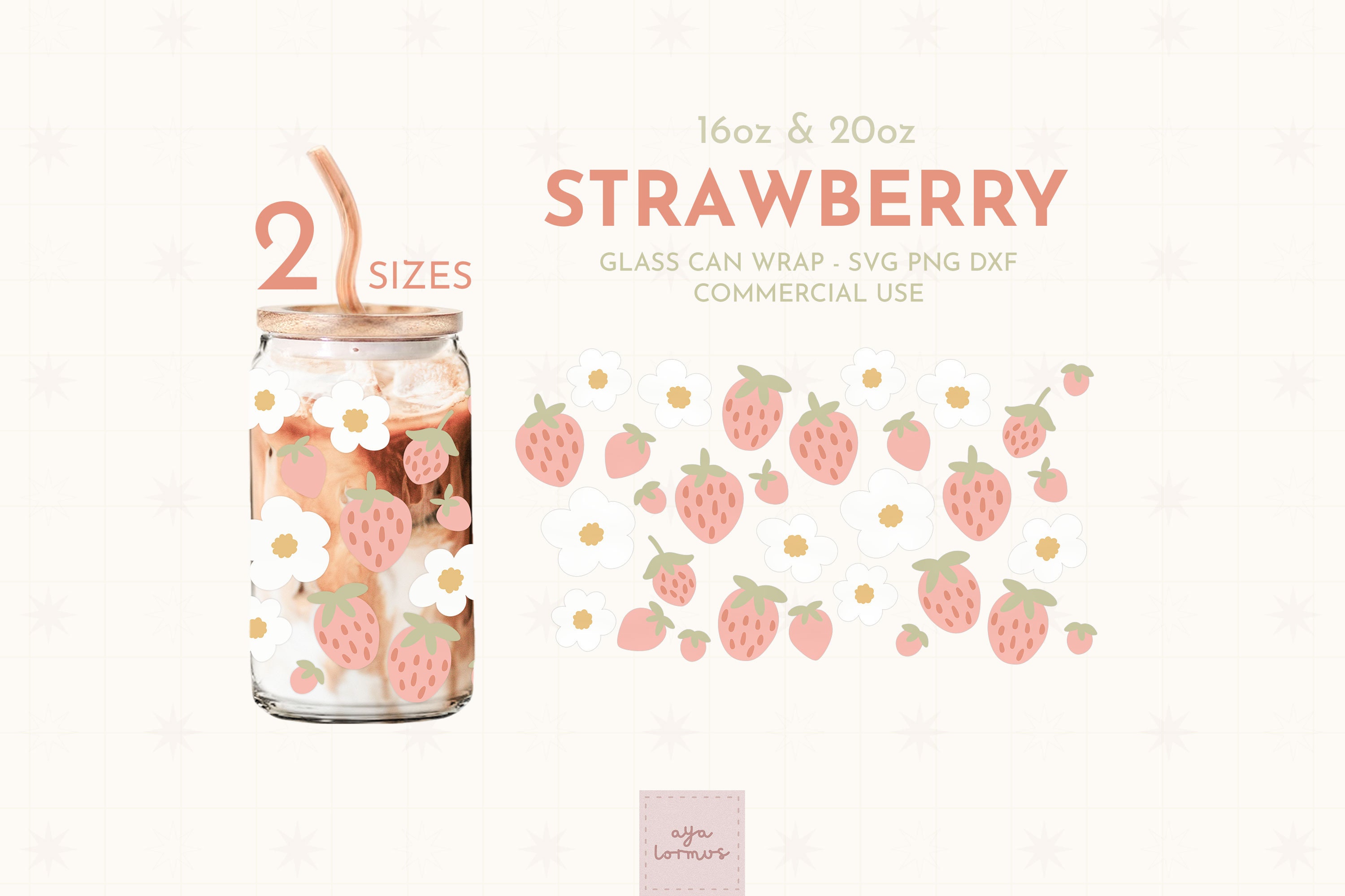 Strawberry Libby Svg, Strawberry Libbey Glass Wrap, Strawberry Daisy ...