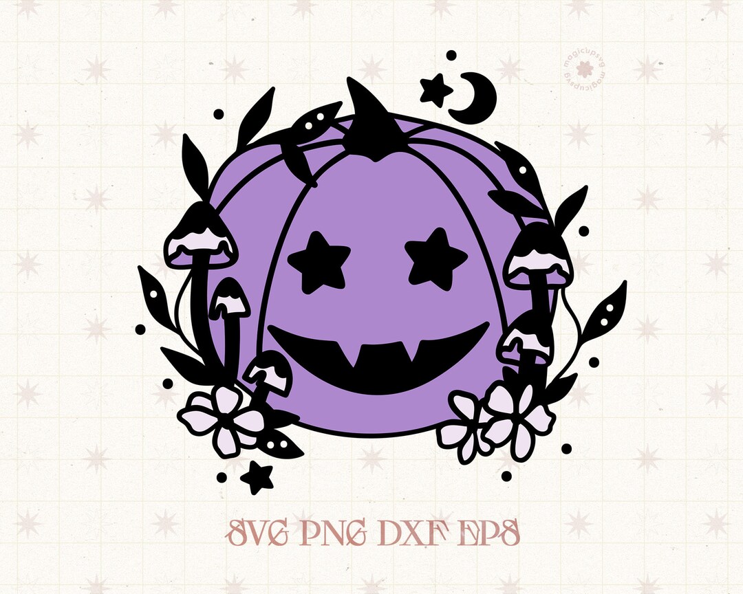 Retro Halloween Svg Groovy Pumpkin Svg Mushroom Svg Cute - Etsy