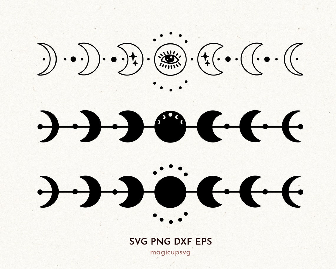 Moon Phase Svg, Sacred Geometry Svg Cut File, Mystical Svg, Celestial ...