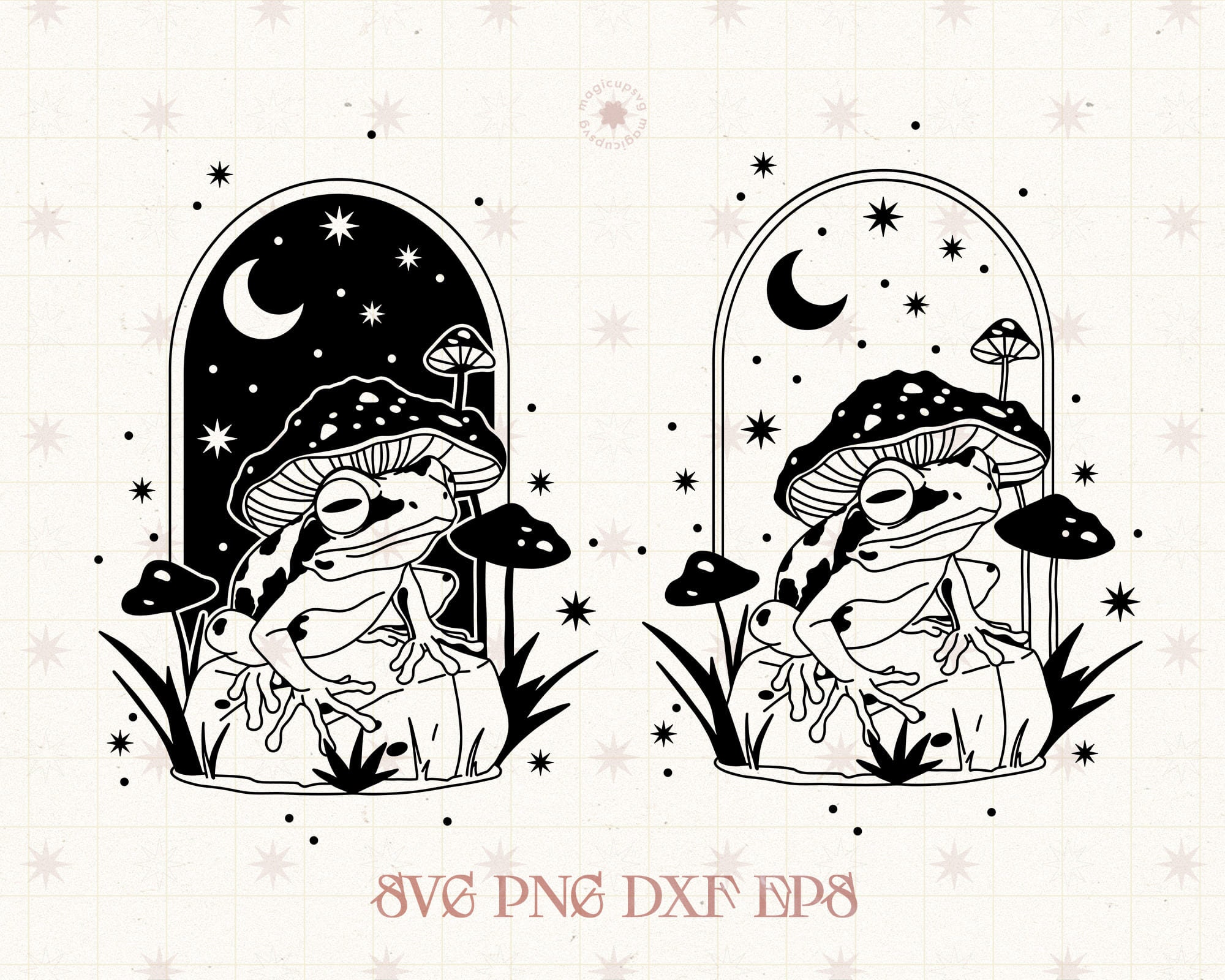 Frog Svg Mushroom Svg Cottage Core Svg Celestial Svg - Etsy